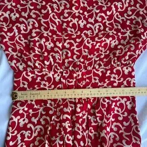 Vintage | Dresses | Vintage Dress 0 Silk Red Cream Print Maggy London ...